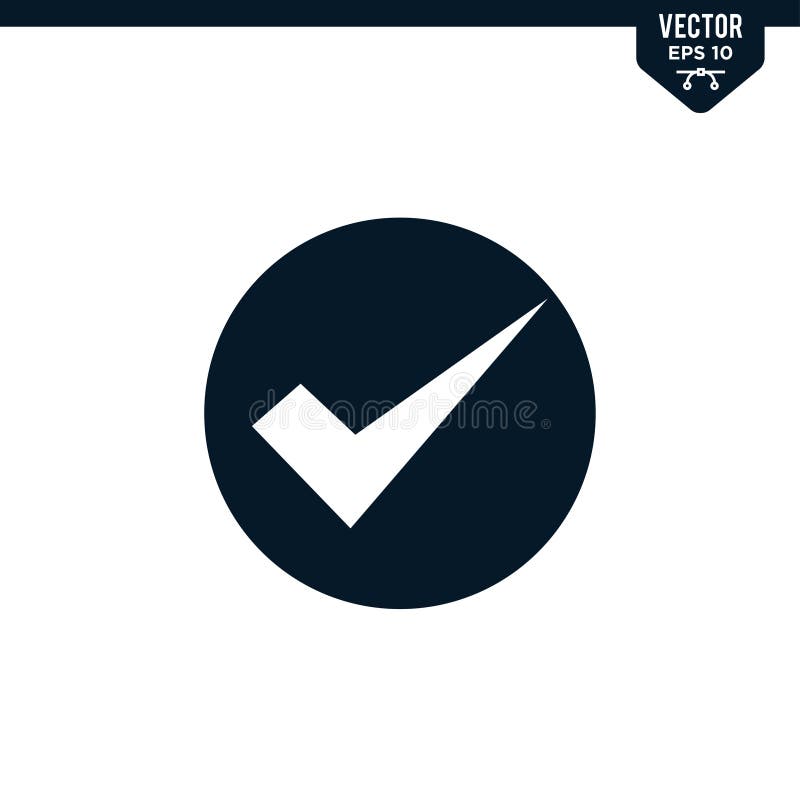 Check Mark Icon Collection in Glyph Style Stock Vector - Illustration ...
