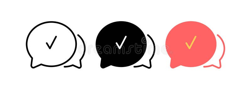 Check Mark Icon. Continuous Line Check Mark Chat Bubble. Approved Sign ...