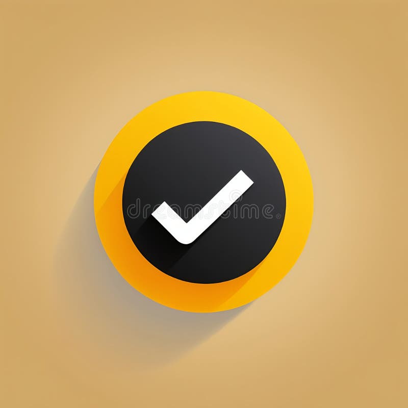 Check Mark Icon Flat Design Correct Choice Round Symbol Stock ...