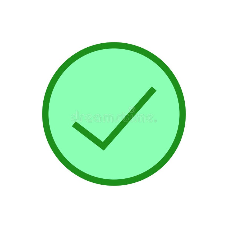 Check Mark Icon in a Green Circle. Vector Illustration. EPS 10 Stock ...