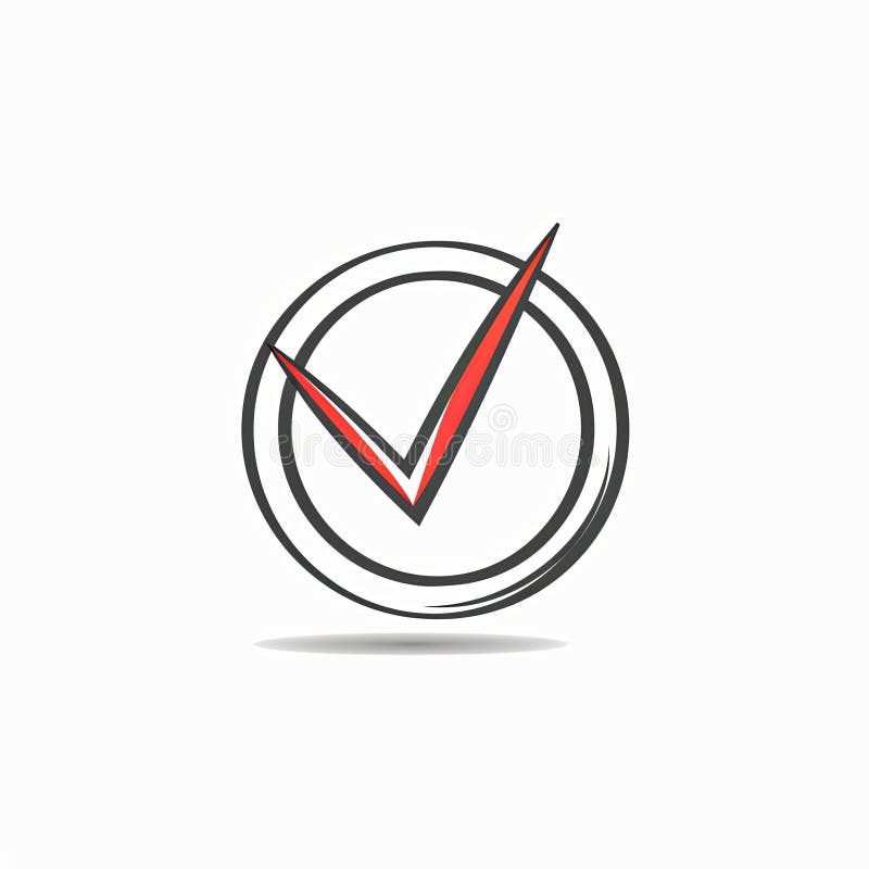 Illustration of a Check Mark Icon for UI/UX Design on a White ...