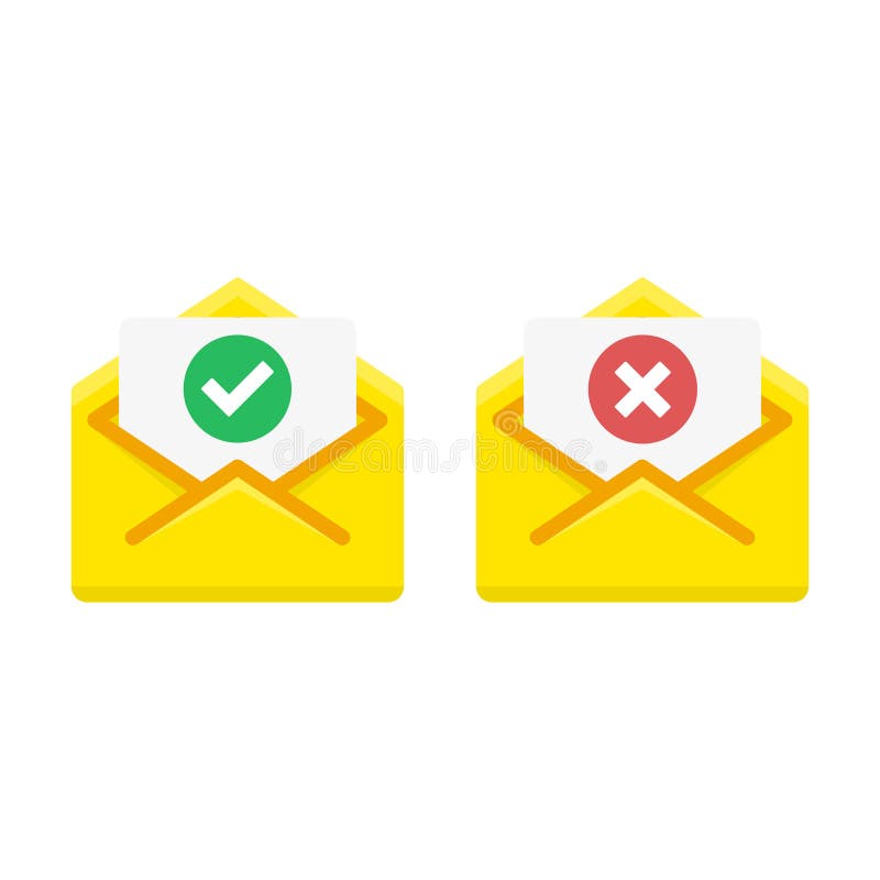 Check Mark Icon in Mail Envelope. Stock Vector - Illustration of mark ...
