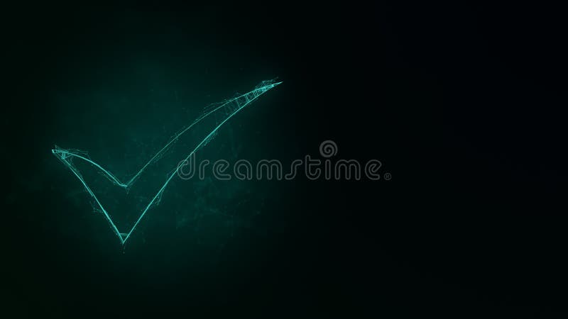 Check Mark Icon with Plexus Effect. Connected Lines with Dots ...