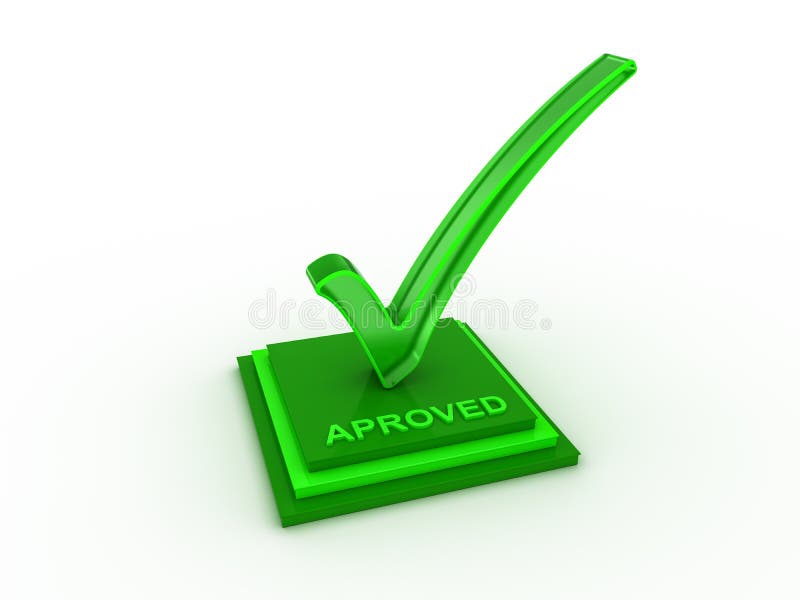 Check Mark Icon on Rectangles with APROVED Word Stock Illustration ...
