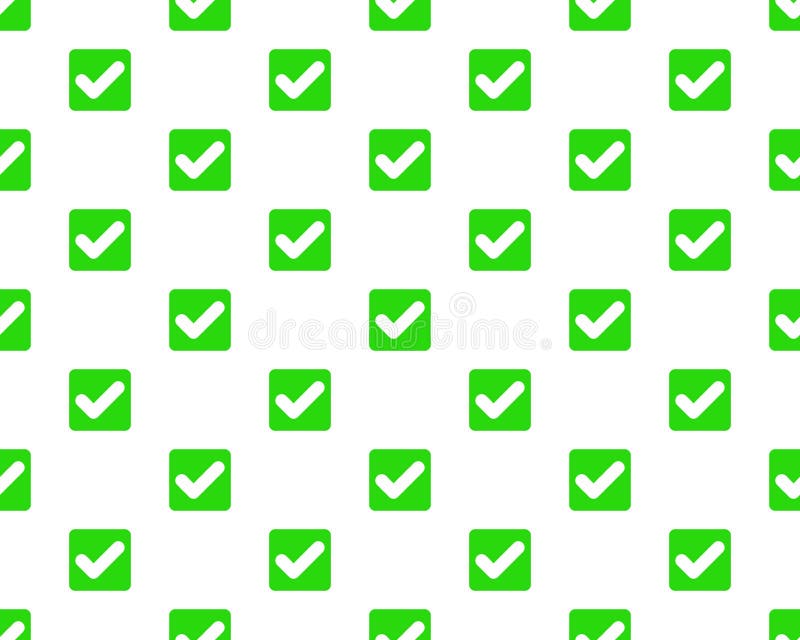 Check Mark Icon Seamless Pattern Background. Ok, Accept Vector ...