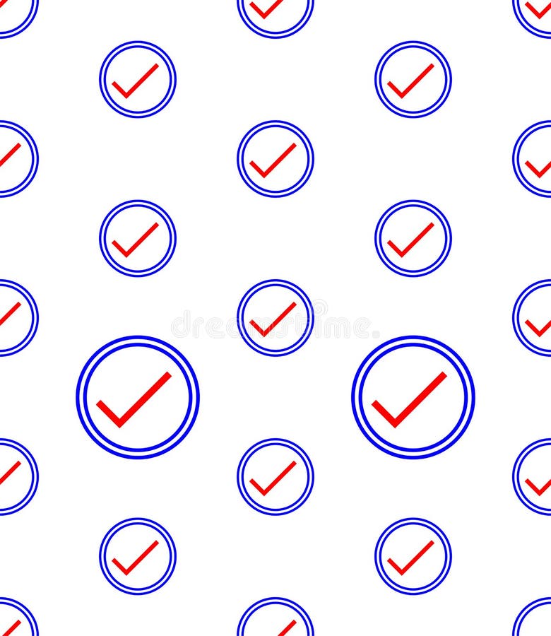 Check Mark Icon Seamless Pattern Stock Vector - Illustration of confirm ...