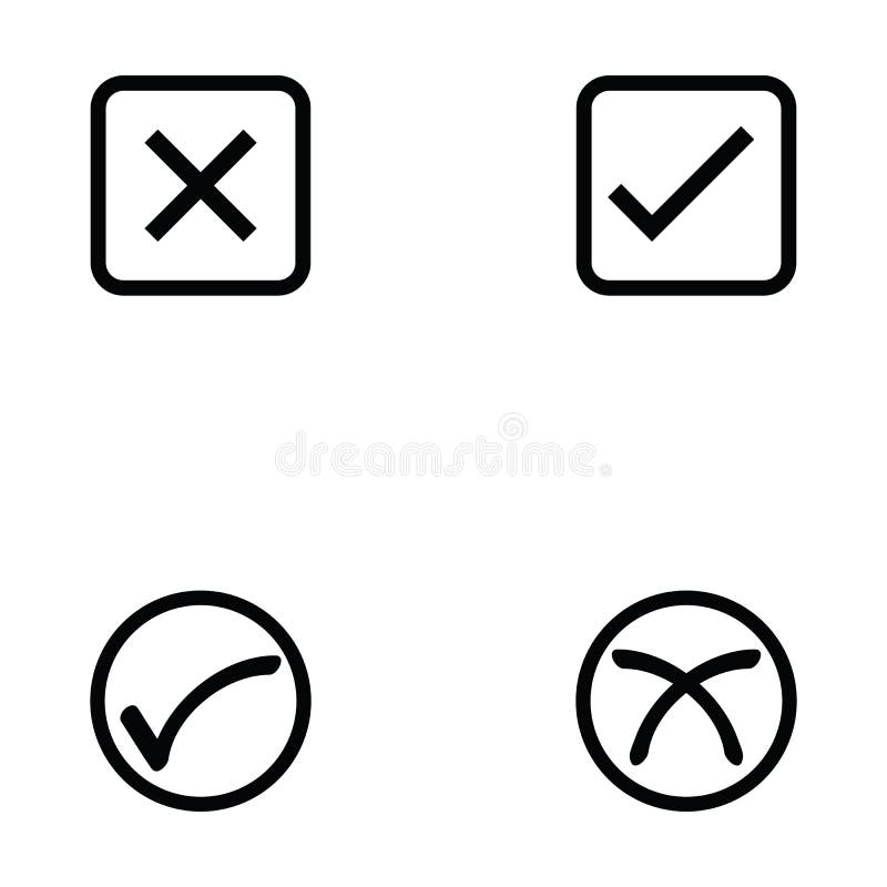 Check mark icon set stock vector. Illustration of vote - 107346903