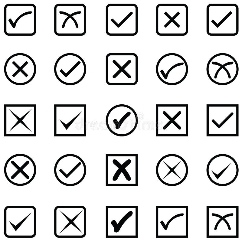 Check mark icon set stock vector. Illustration of correct - 107346954