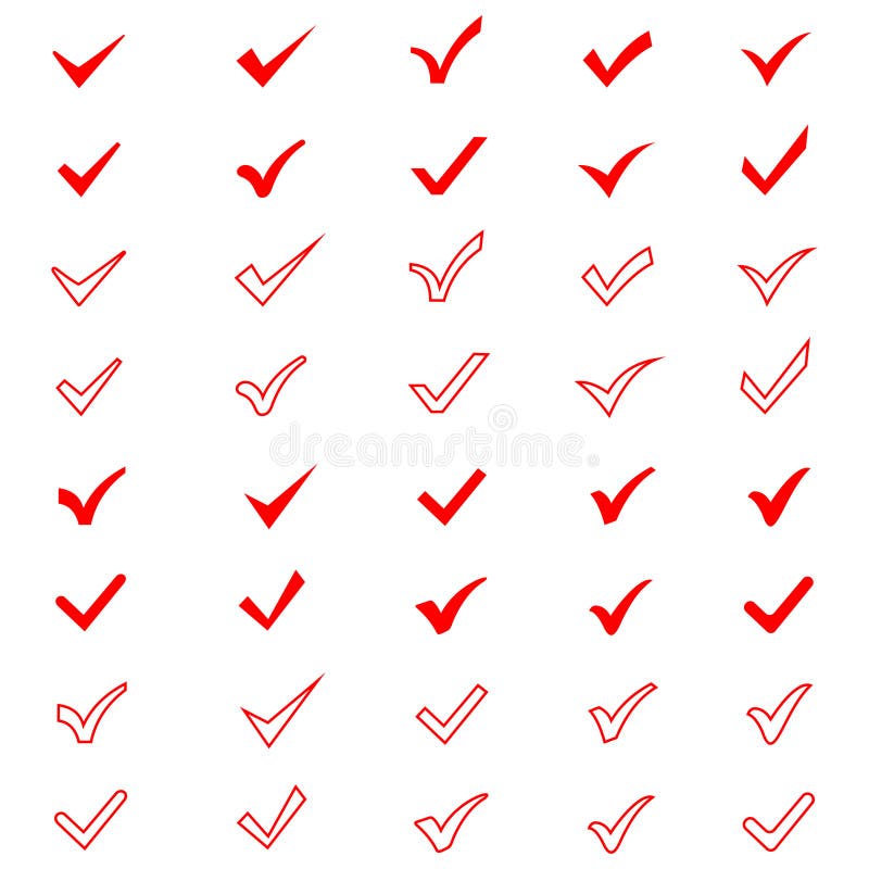 Check Mark Icon Set Vector Design Symbol Stock Vector - Illustration of ...