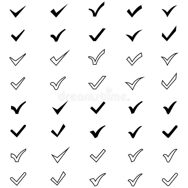 Check Mark Icon Set Vector Design Symbol Stock Vector - Illustration of ...