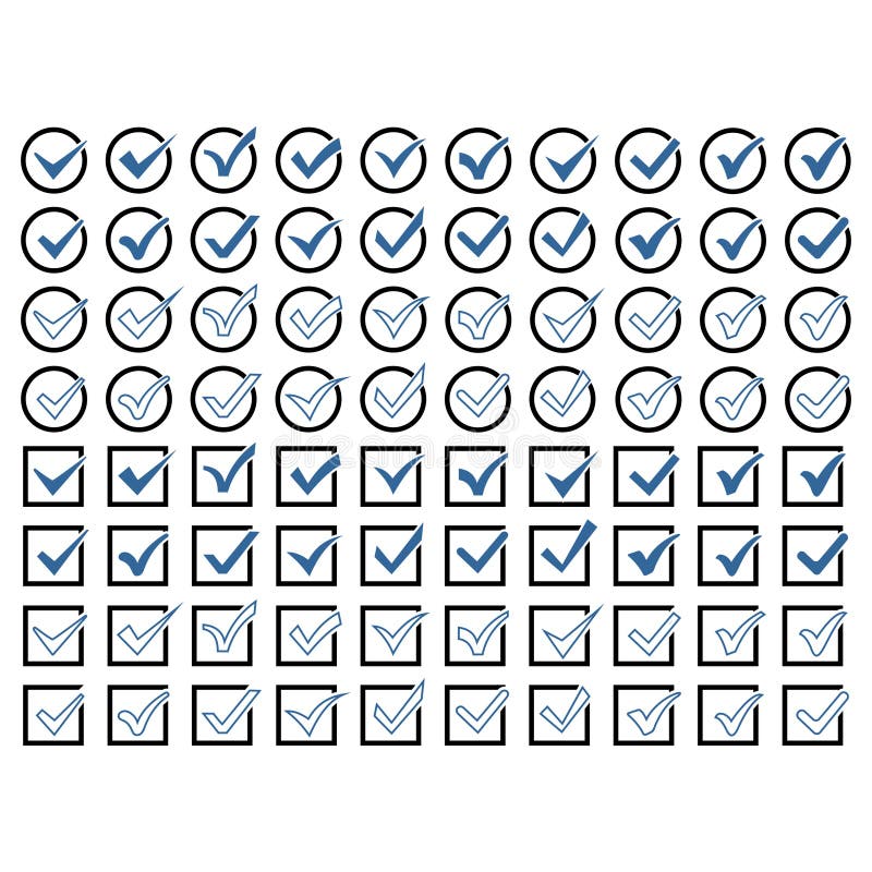 Check Mark Icon Set Vector Design Symbol Stock Vector - Illustration of ...