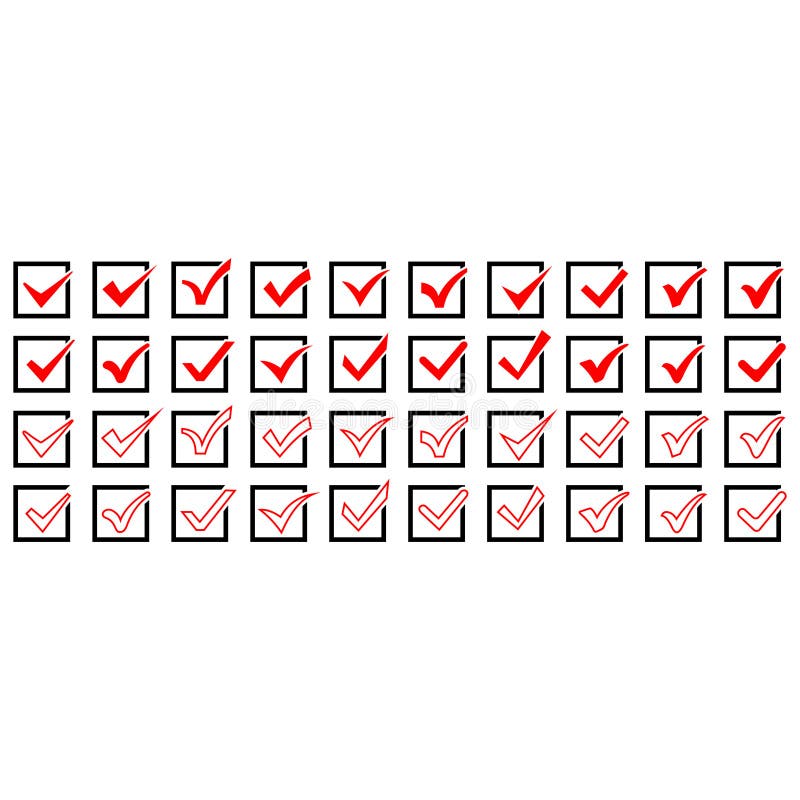 Check Mark Icon Set Vector Design Symbol Stock Vector - Illustration of ...
