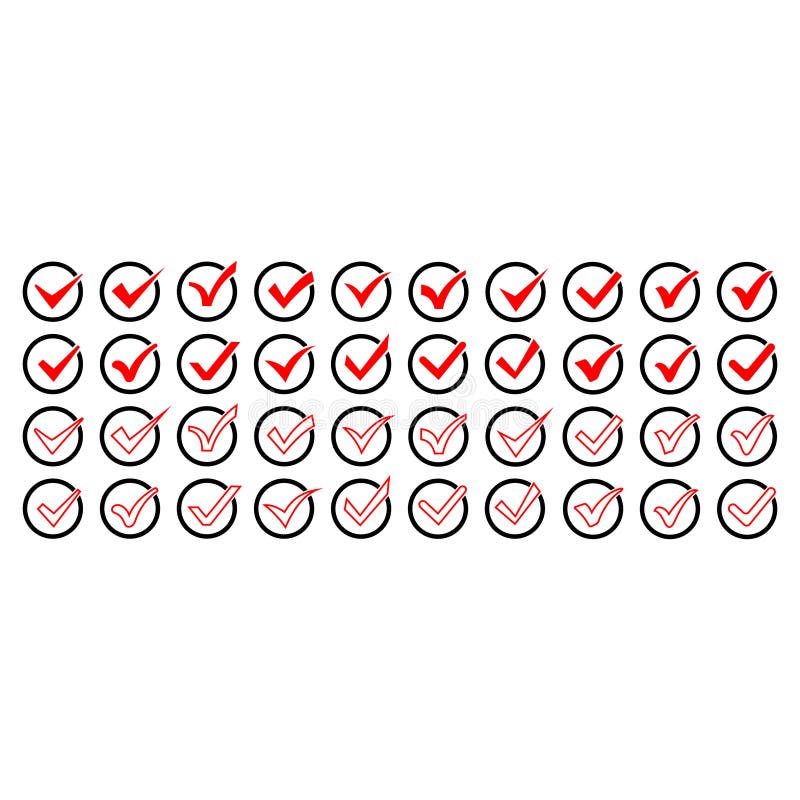 Check Mark Icon Set Vector Design Symbol Stock Vector - Illustration of ...