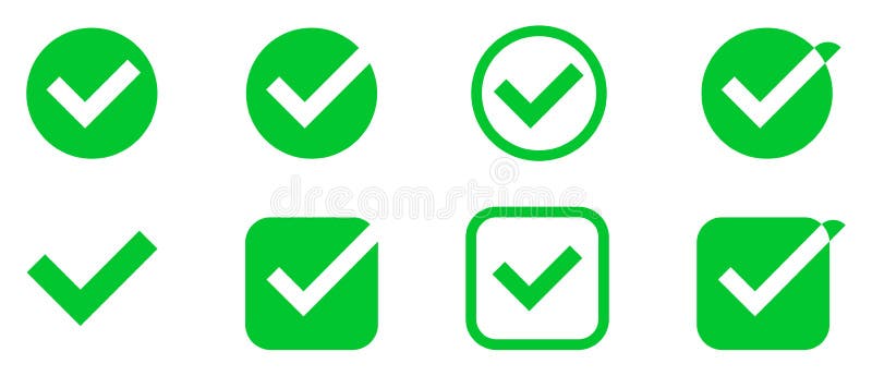 Check Mark Icon Set. Square and Circle Shape Stock Vector ...