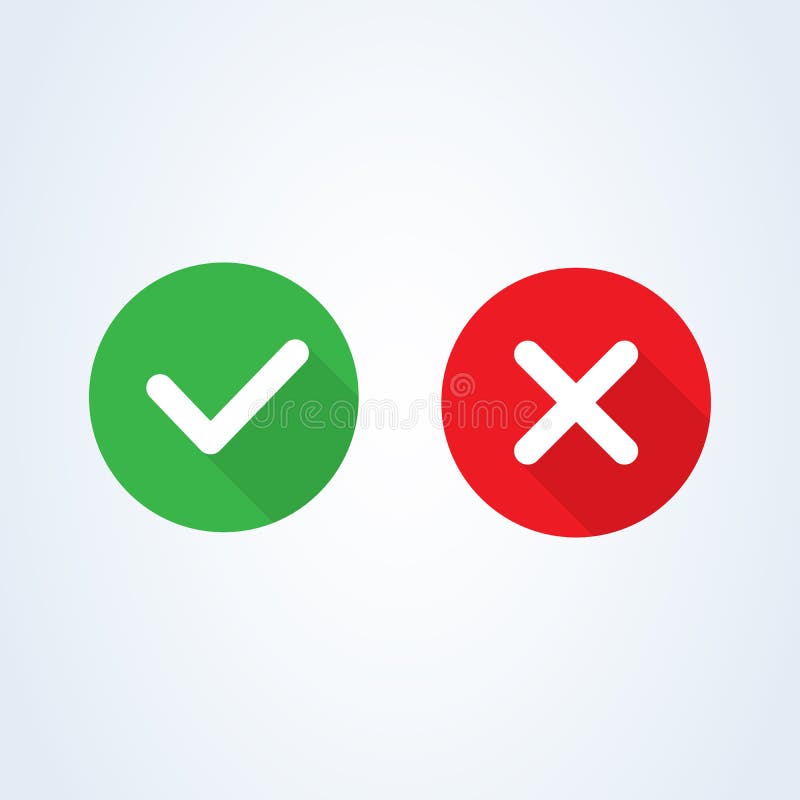 Check Mark and X Mark Icon Symbol Vector Icon Stock Vector ...
