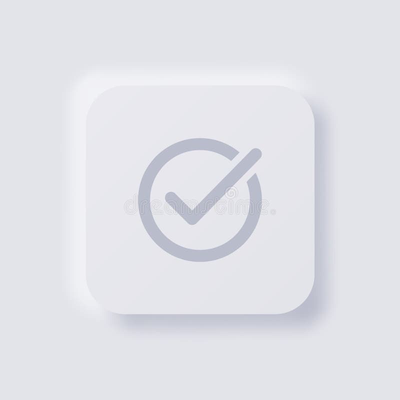 Check Mark Icon, Tick Icon, White Neumorphism Soft UI Design for Web ...