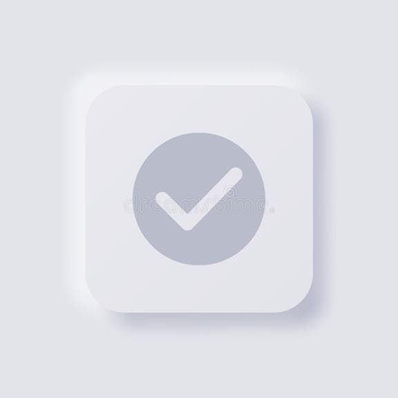 Check Mark Icon, Tick Icon, White Neumorphism Soft UI Design for Web ...