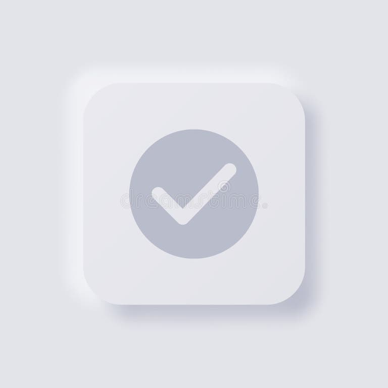 Check Mark Icon, Tick Icon, White Neumorphism Soft UI Design for Web ...