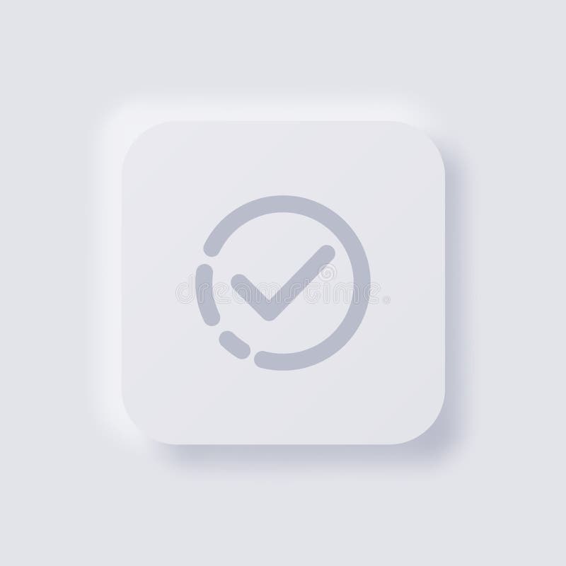 Check Mark Icon, Tick Icon, White Neumorphism Soft UI Design for Web ...