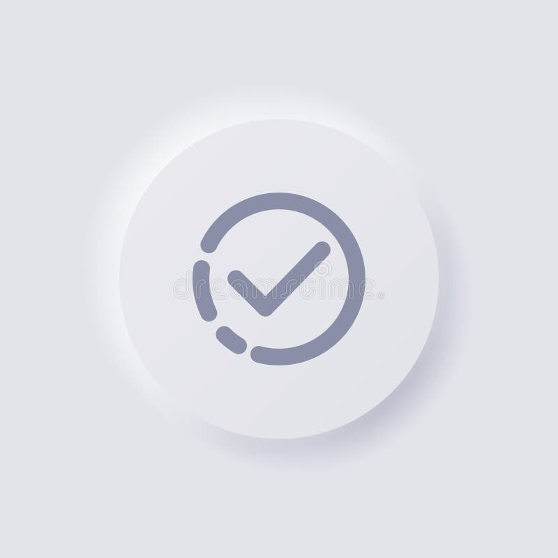 Check Mark Icon, Tick Icon, White Neumorphism Soft UI Design. Stock ...