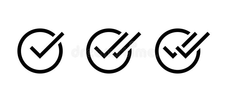 Check Mark Icon Vector Set. Valid or Verified Symbol Stock Vector ...