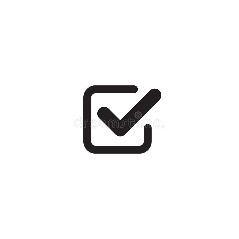 Check Mark Icon Vector in Square Line Stock Vector - Illustration of ...