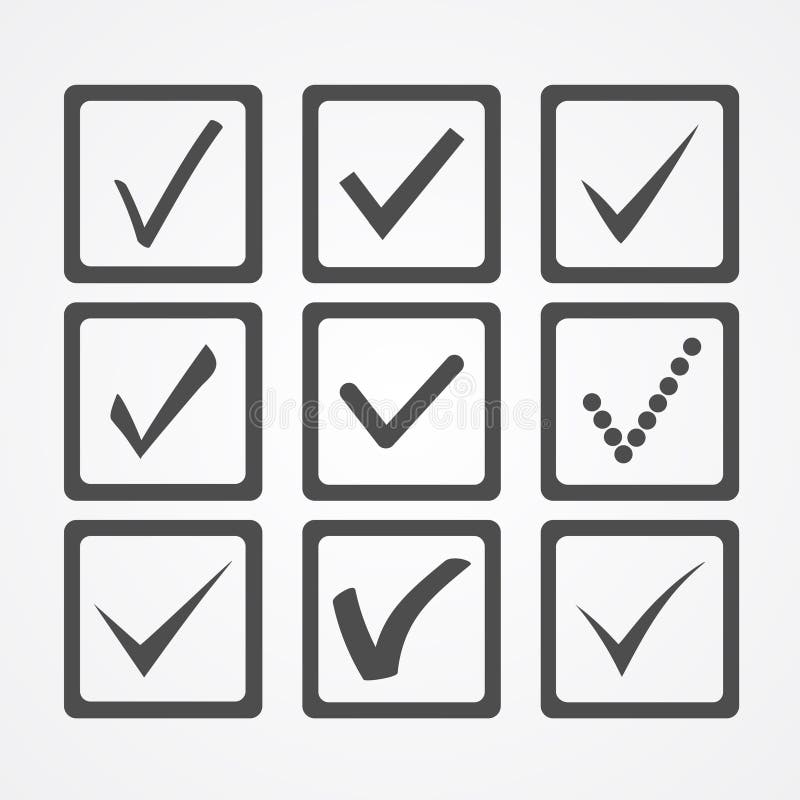 Check mark icons stock vector. Illustration of accept - 43688244