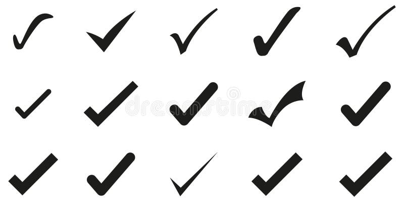 Check Mark Icons Set. Check Marks Symbol Collection. Simple Check Mark ...