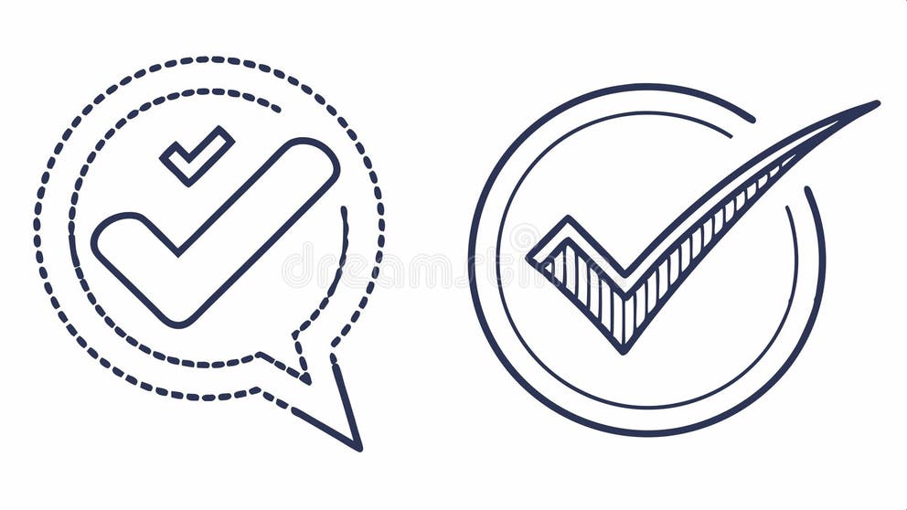 Check Mark Icons Set, Approval Symbols, Validation Signs, UI Elements ...