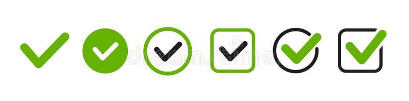 Check Mark Icons Set. Vector Illustrations. Tick Symbols Collection ...