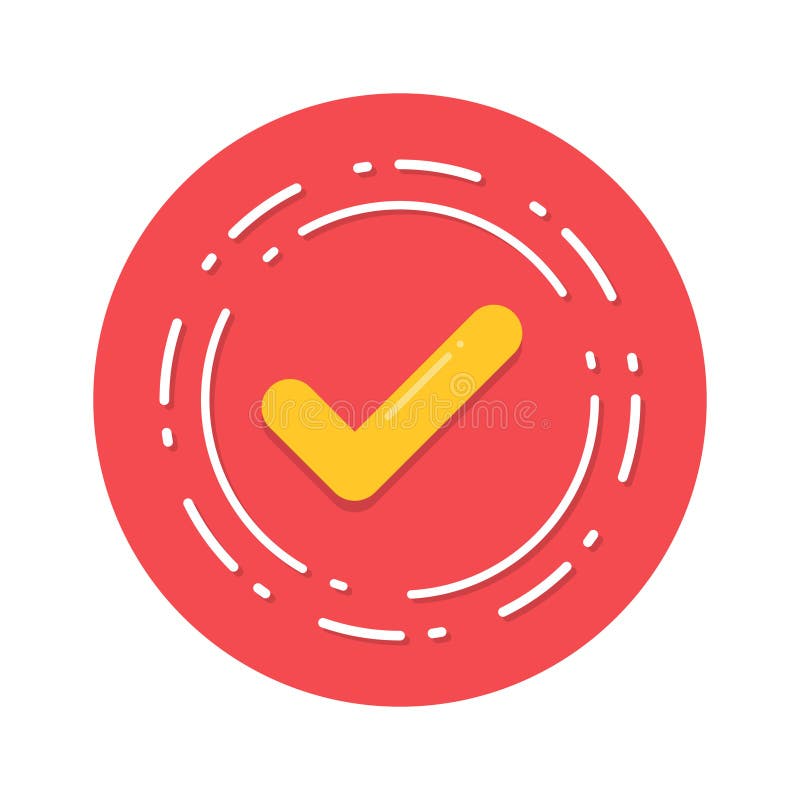 Check Mark Inside Circle Depicting Concept Flat Icon of Verified Stock ...