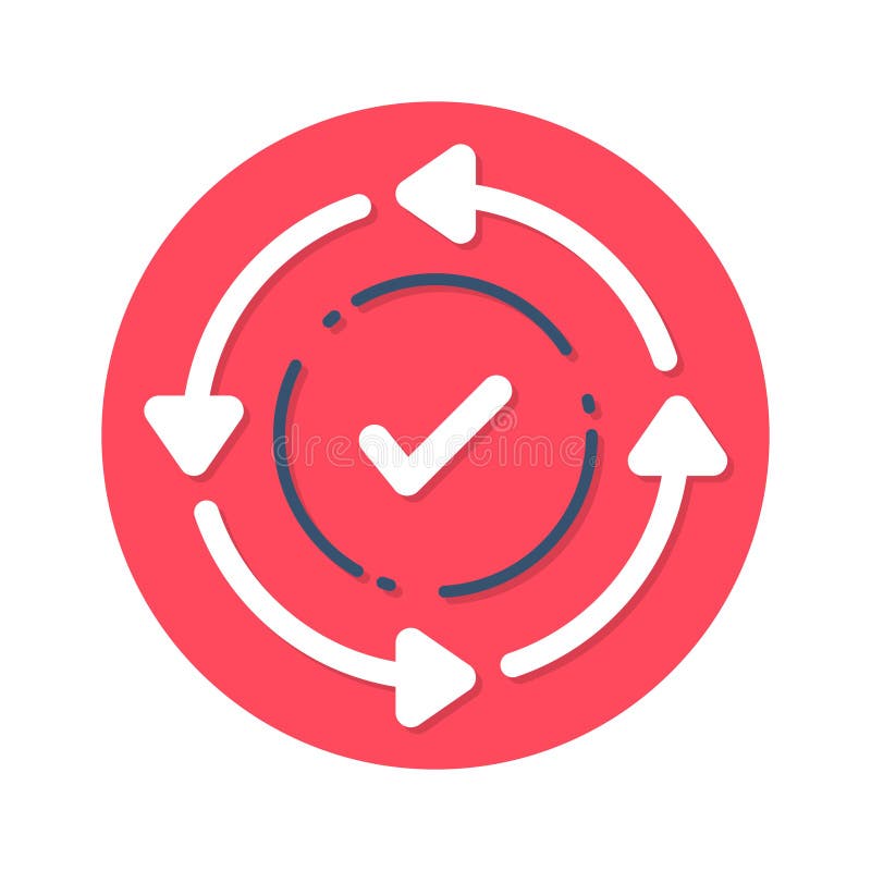 Check Mark Inside Circle Depicting Concept Flat Icon of Verified Stock ...