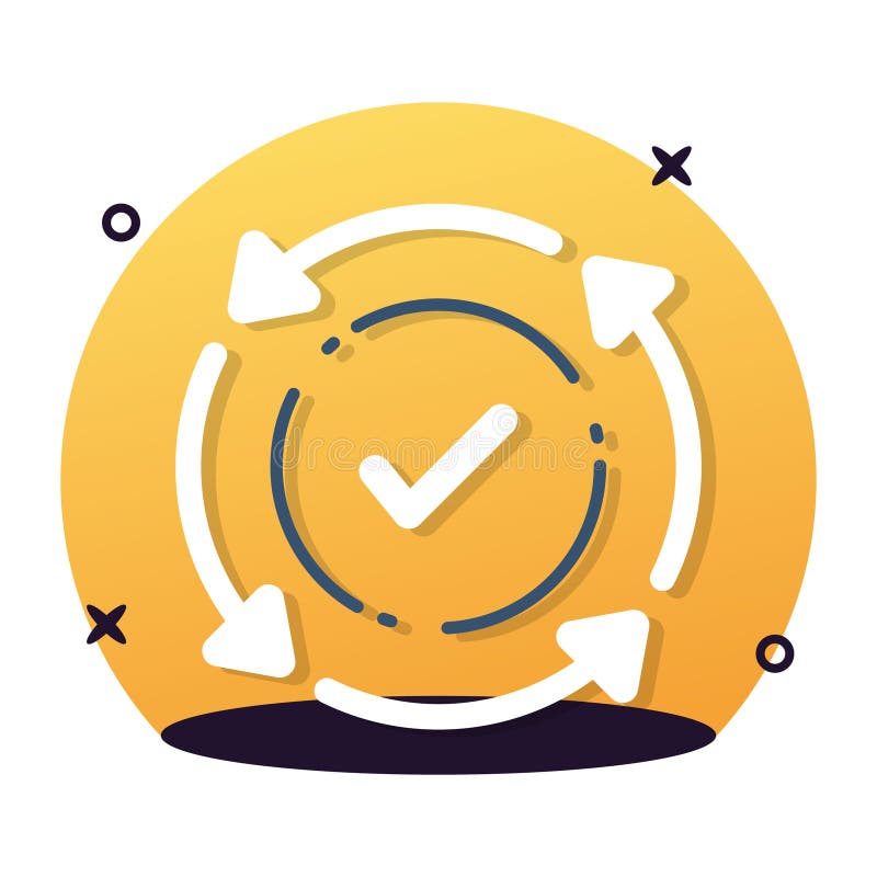Check Mark Inside Circle Depicting Concept Flat Icon of Verified Stock ...