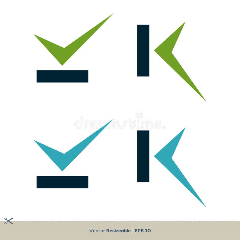 Check Mark K Letter Icon Vector Logo Template Illustration Design ...