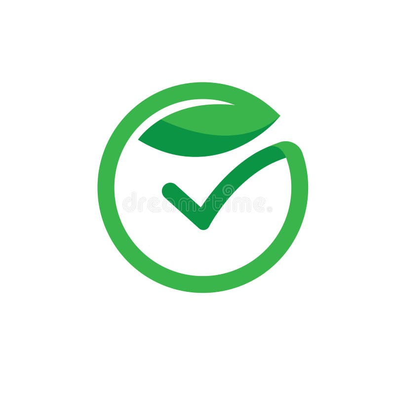 Check Mark Leaf Icon Vector Concept Design Template Stock Vector ...