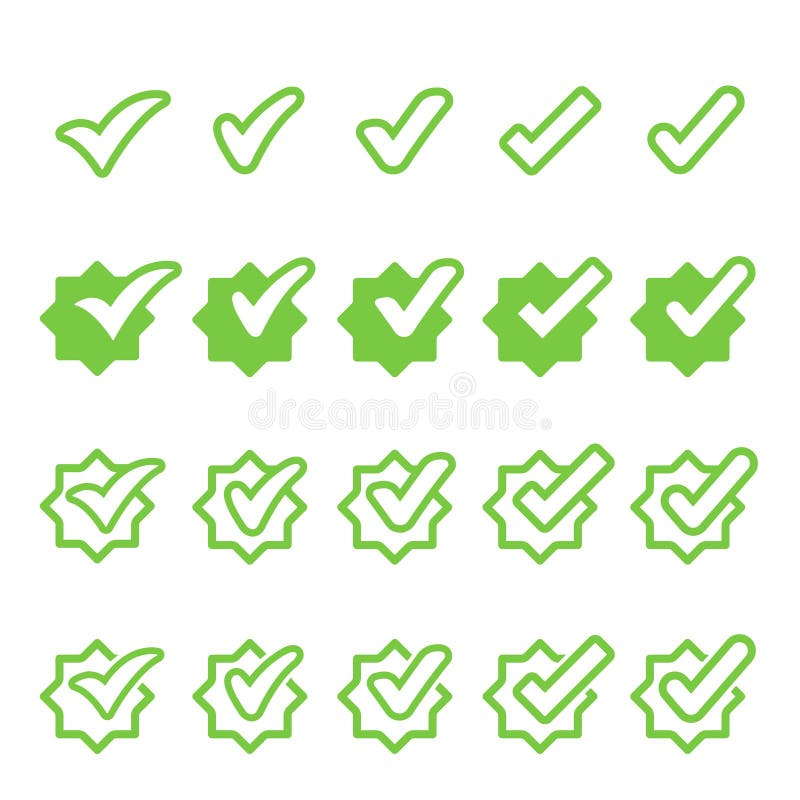 Check Mark Icon Set stock vector. Illustration of correct - 303259695