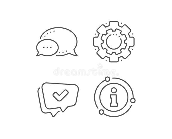 Check Mark Line Icon. Approved Sign. Speech Bubble Chat. Vector Stock ...
