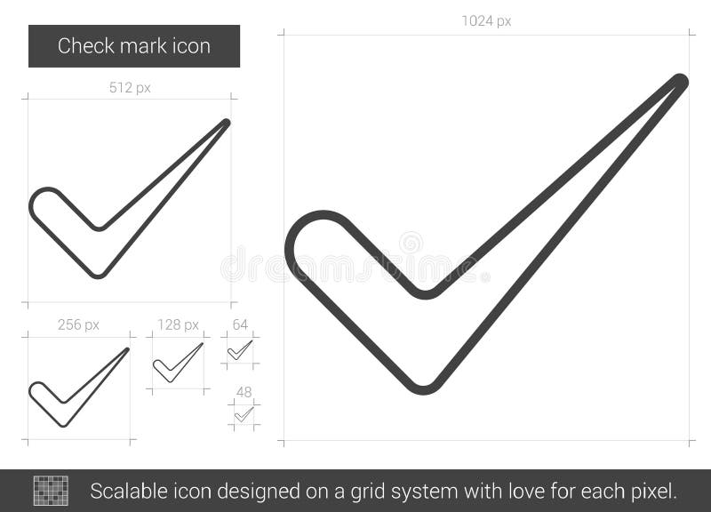 Check mark line icon. stock vector. Illustration of isolated - 94419974