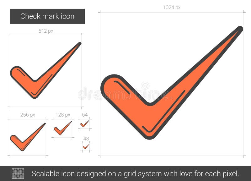 Check mark line icon. stock vector. Illustration of cool - 95106456