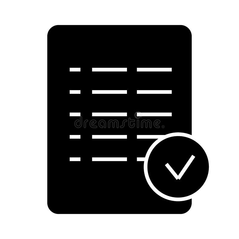 Check Mark List Solid Icon. Checklist Vector Illustration Isolated on ...
