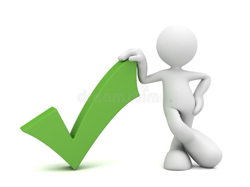 Check Mark and Man Concept 3d Illustration Stock Illustration ...