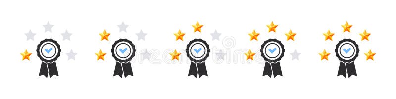 Check Mark. Medal with Check Mark and Stars Stock Vector - Illustration ...