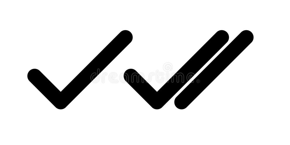 Check Mark Message Chat Icon Set. Stock Illustration - Illustration of ...