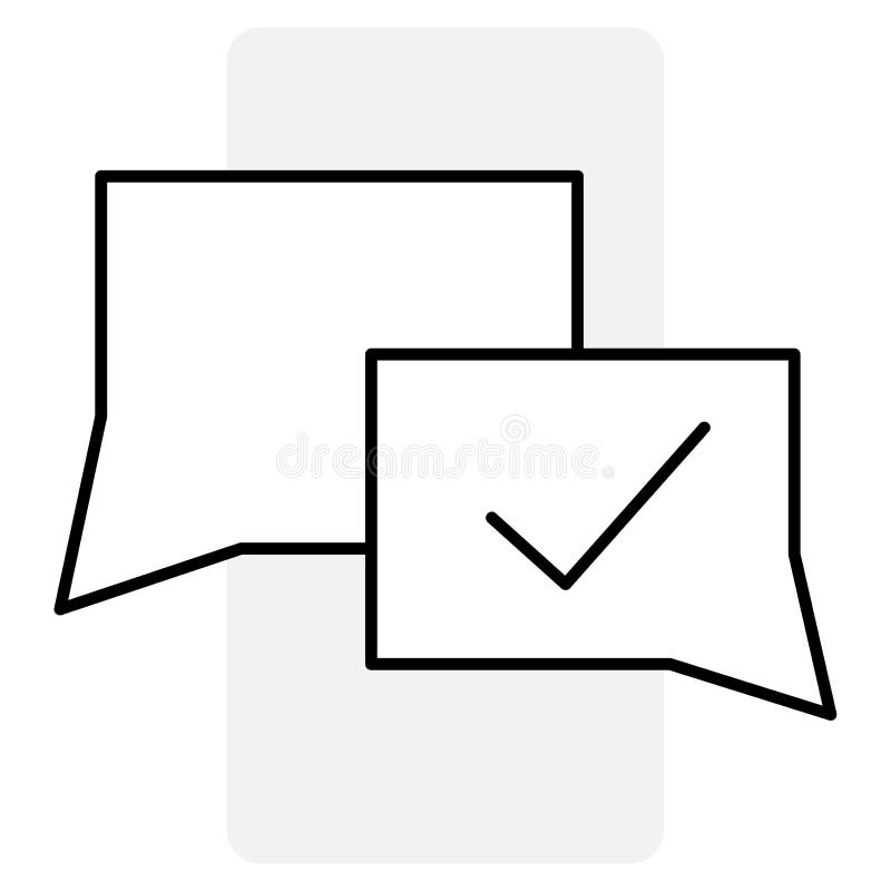 Check Mark Message Icon. Dialog, Chat Speech Bubble. Vector ...