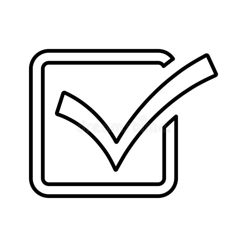 Check Mark, Mark, Notch Outline Icon. Line Art Vector Stock ...