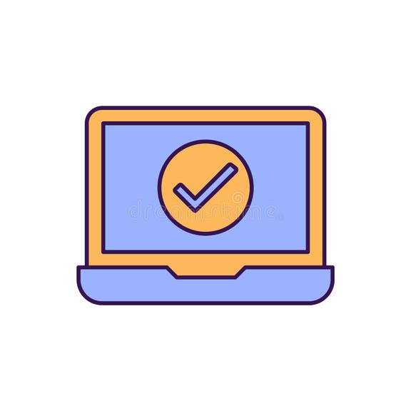 Check Mark Outline with Colors Fill Vector Icon that Can Easily Edit or ...