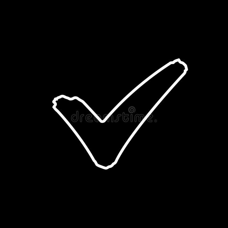 Check Mark Outline Icon and Ok Symbol Stock Vector - Illustration of ...