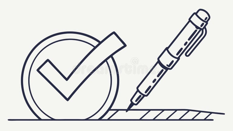 Check Mark and Pen Vector Art, Vector Design Generative AI Stock Vector ...