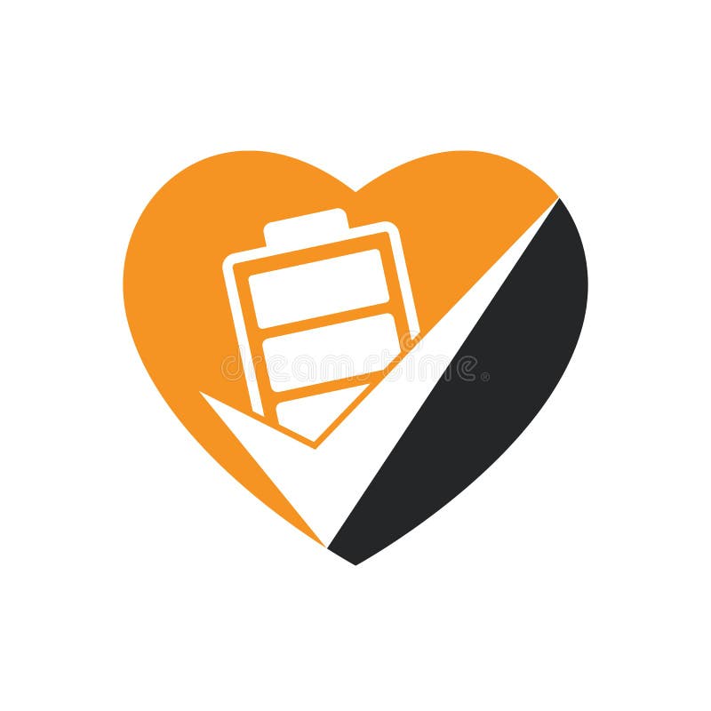 Battery Check Mark Vector Logo Design Template. Vector Illustration of ...