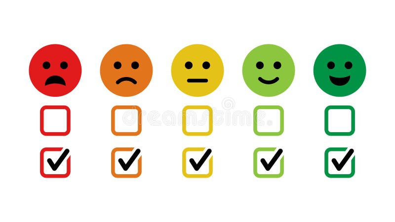 Check Mark Rate of Satisfaction Emoticon Icons Stock Vector ...